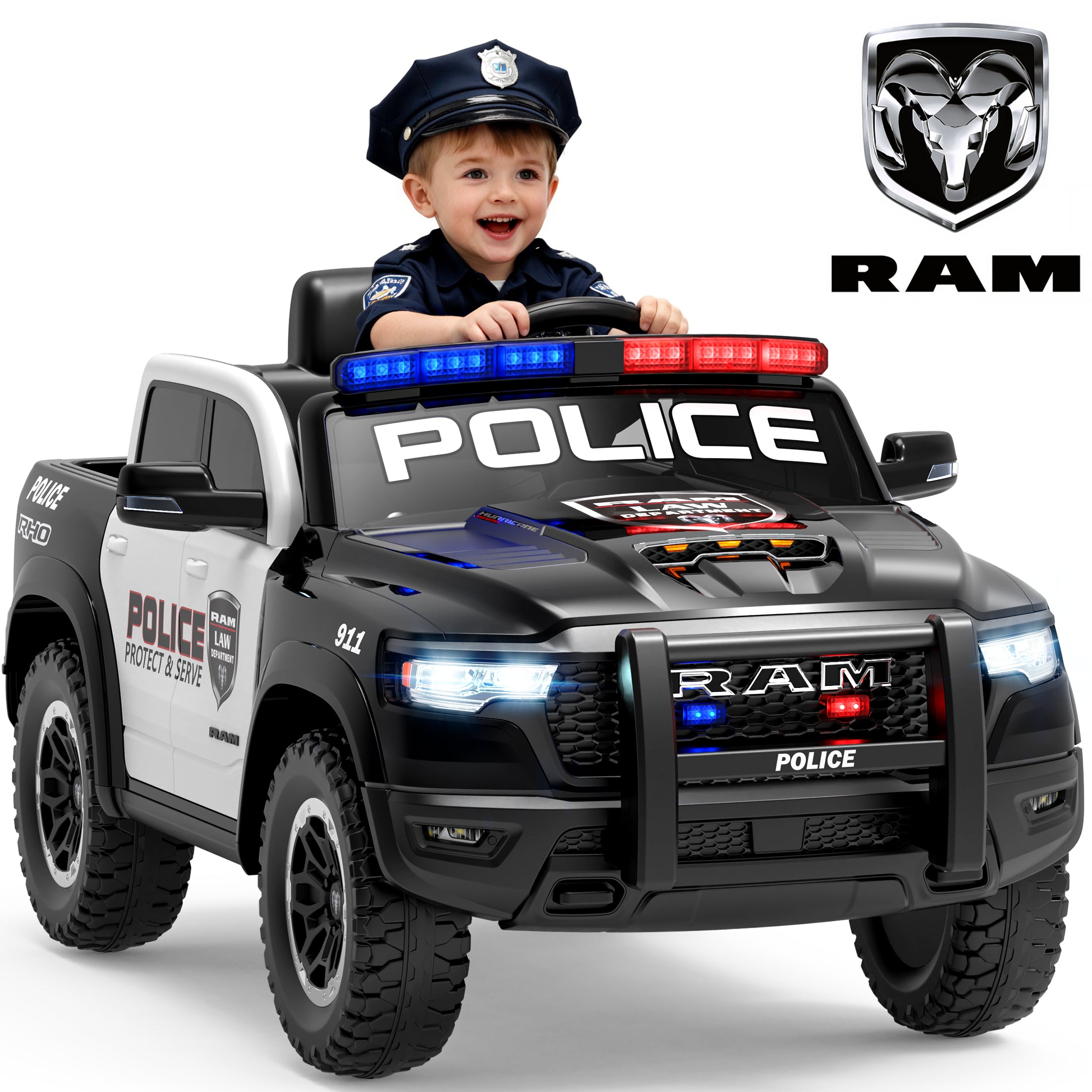 RAM 1500 Ride on Truck Cars, 12V Powered Ride on Toys with Remote Cont ...